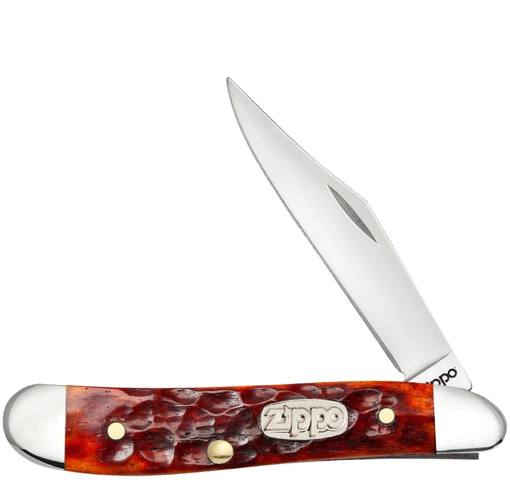 Zippo Chestnut Bone Standard Jigged Peanut Pocket Knife