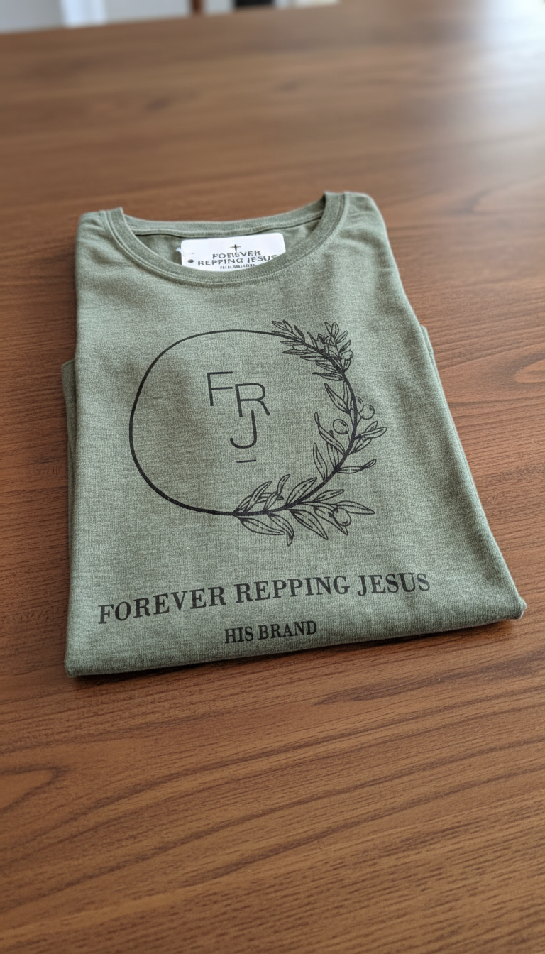 FRJ Ladies Forever Repping Jesus Melange Olive T-Shirt